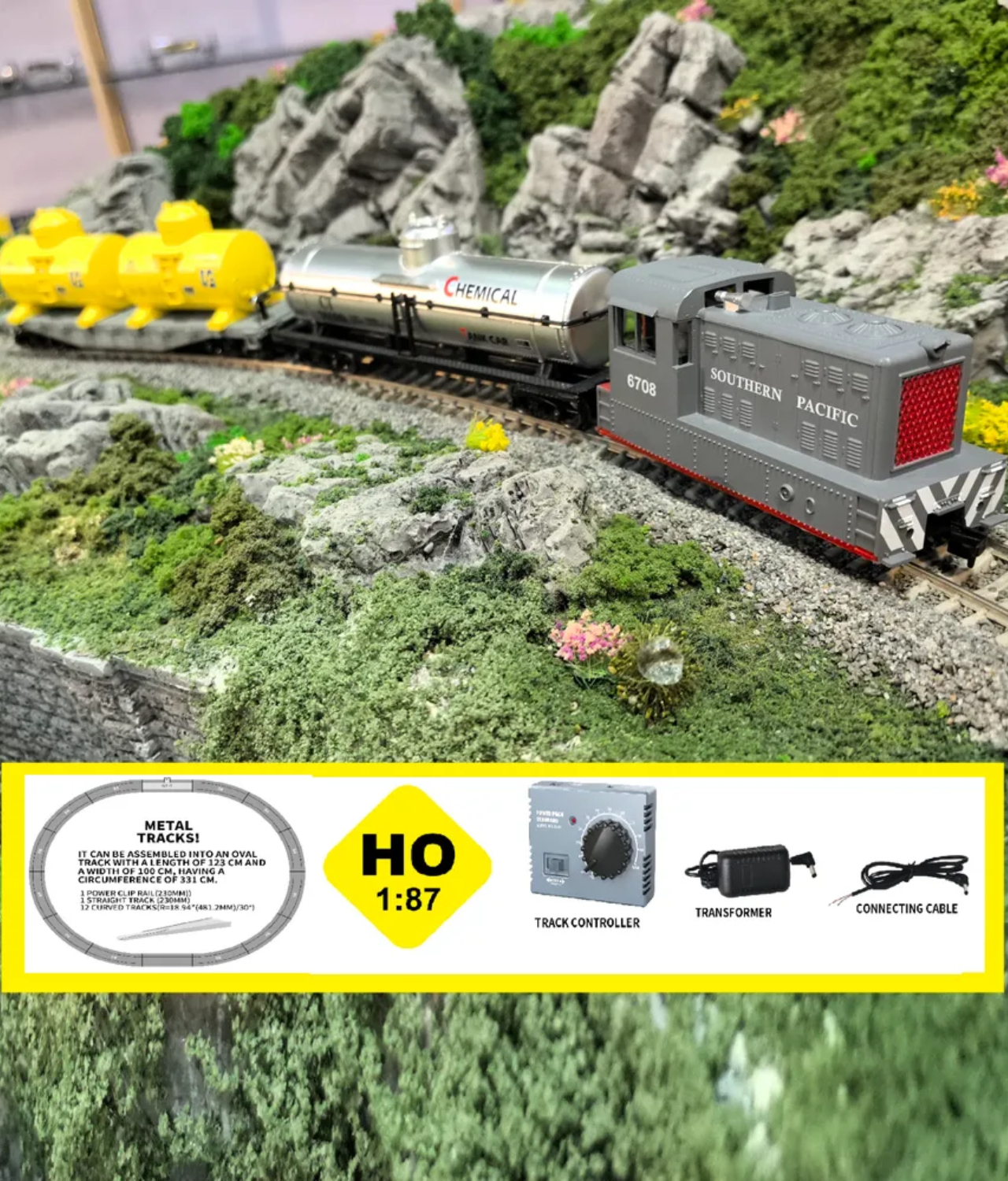 Железная дорога HANFLY набор с подложкой Metal Model Train, аналоговое ...